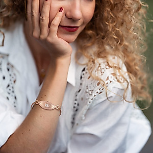 Lam Hub Fong Adjustable Free Engrave Emergency Medical Bracelets for Women Fashion Design Rose Gold Alert ID Bracelets for Women Medical Alert Bracelets for Girls (Design 2, Brass)