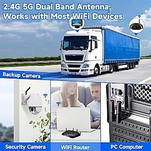 Eightwood Small WiFi Antenna Dual Band 2.4GHz 5GHz RP-SMA Antenna 2pcs for PC Desktop Computer PCIe Card WiFi Router Wireless Back Up Camera