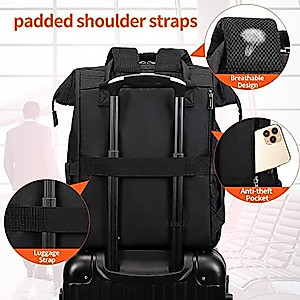 Women Computer Backpack Nurse Bags: 15.6 Inch Laptop Backpack with USB Charger for College High School Travel Business Carry on Bookbag for for Teens Girls Women Students Gift