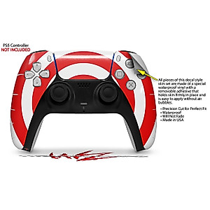 WraptorSkinz Skin Wrap compatible with Sony PS5 DualSense Controller Bullseye Red and White (CONTROLLER NOT INCLUDED)