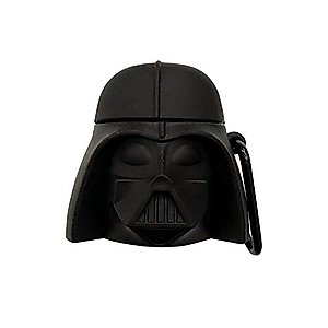 AZlanlan Headset Set for Apple Airpods 1&2, 3D Anime Theme [Blue Cat] Darth Vader[Star Wars] [Middle Finger Cat] Silicone Headphone Case. (Black Warrior)
