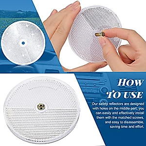 20 Pcs Front Reflector 3 Inch Round Reflector Trailer Reflectors with Screws Safety Reflectors for Fence Gate Posts Mailboxes (Clear)