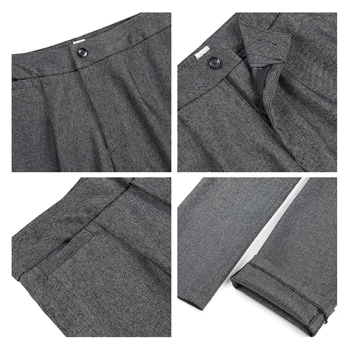 MODFUL Women's 2 Piece Business Suit Pant Set Slim Fit One Button Blazer Jacket Lady Work Suit for Office (Grey,X-Large)