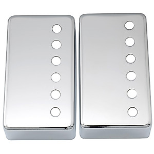 Musiclily 50mm/52mm Guitar Humbucker Pickup Covers Neck Bridge Humbucker Pickup Covers Set for Epiphone Les Paul Electric Guitar, Chrome (Set of 2)