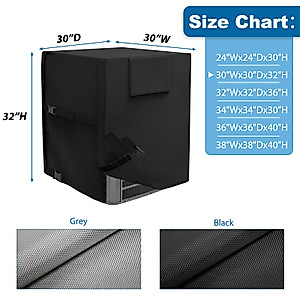 AKEfit Air Conditioner Cover for Outside, Heavy Duty Waterproof AC Defender with Durable Oxford Fabric, Veranda AC Protector… (Beige, 34W x 34D x 30H)