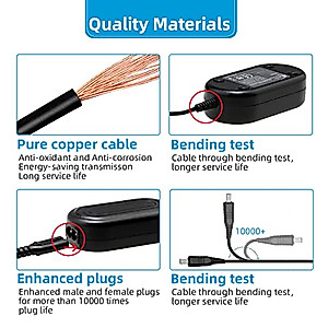 Glorich AA-E9 AA-E8 AA-E7 AA-E6A Replacement AC Power Adapter/Charger for Samsung Camcorders SMX-F34BN SC-D86 SC-D118 SC-D200 SC-MX10 MX20 SC-HMX10 SMX-F30BN F34BN VP-D101 VP-DX105i and More