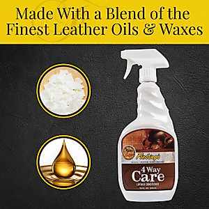 Fiebing's 4 Way Care Leather Conditioner 32oz spray for furniture, saddles, automobile upholstery, boots, shoes, handbags, etc