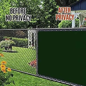 AofeiGa 180GSM 6ft x 50ft Fence Privacy Screen Heavy Duty Fence Cover Garden Wall Backyard Dark Green