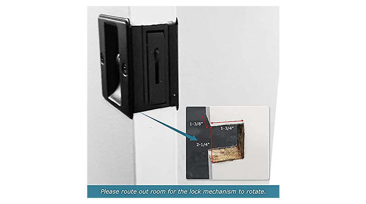 Matte Black Brass Pocket Door Privacy Lock - Easy Install
