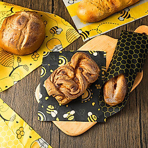 Tranqun 27 Pack Beeswax Wraps for Food Reusable Beeswax Assorted Bread Storage Wrap Fresh Food Keeper for Covering Dishes Sandwich Cheese Fruit Bread Snacks 3 L 9 M 15 S Sizes