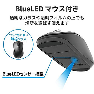 ELECOM Wireless Thin Keyboard/Standard Japanese Layout/Conformity with JIS Standard/Wireless Mouse/Durable/Black/TK-FDM109MBK