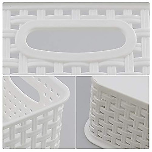 Farmoon White Plastic Basket, Small Storage Baskets, 6 Packs