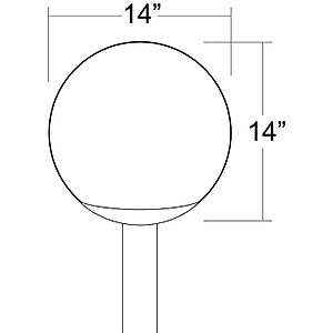 Solus SPC8002-LE26W 14" Acrylic Globe Post Top Light Fixture, Warm White 3000K LED Lamp, Durable Acrylic White Lens & Solid Cast Aluminum Fitter, Rust & UV Resistant, Fits 3" Dia. Posts, 14" H x 14" D