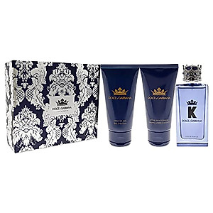 Dolce & Gabbana K 3.3oz EDP Spray, 1.6oz Shower Gel, 1.6oz After Shave Balm Men 3 Pc Gift Set