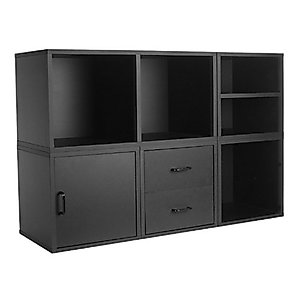 Foremost 340006 Modular 6-in-1 Shelf Cube Storage System, Black
