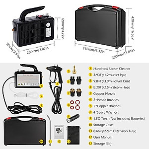 Dyna-Living Portable Steam Cleaner 1700W Handheld Steamer for Cleaning High-Pressure Steam Cleaner for Car Detailing Powerful Steam Cleaner for Home Use, Furniture or Kitchen Cleaning