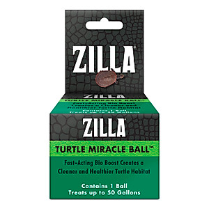 Zilla Pet Turtle Miracle Ball, Odor and Sludge Remover, for Cleaner and Healthier Turtle Habitats and Aquariums, Treats up to 50 Gallons