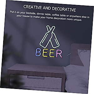 Angoily Neon Lights Bar Night Light Wine Neon Sign Led Neon Sign Led Neon Light Led Decor Beer Neon Light Usb Led Bedroom Decor As Transparent Backplane Decorative Lights White Shine