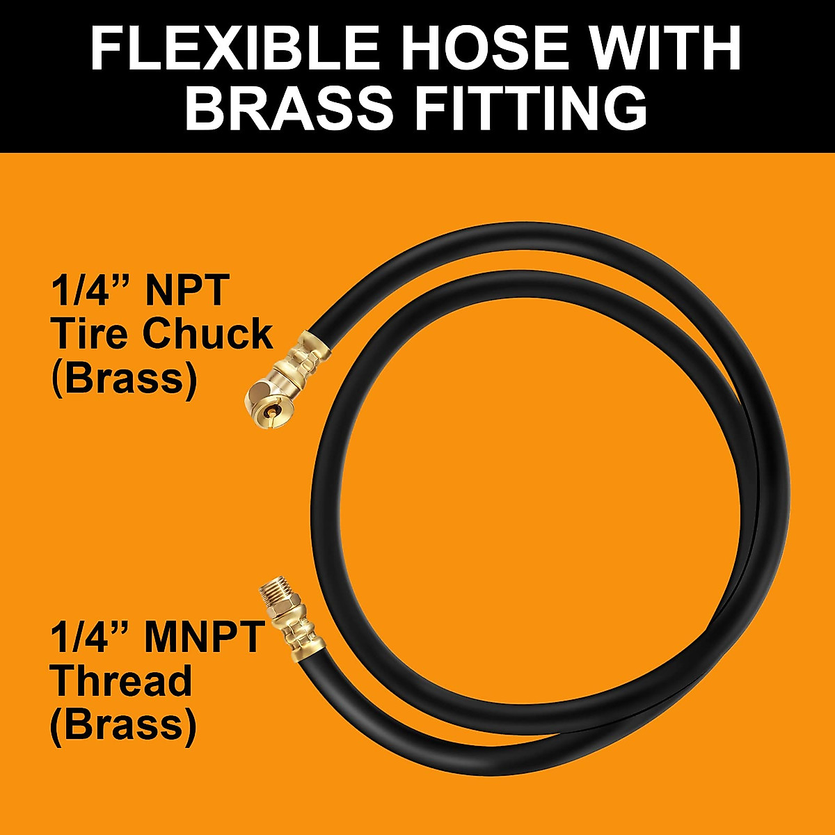 Air Tank Repair Kit, SUNROAD Air Tank valve Kit with gauge, Come with 2" Pressure Gauge 1/8"NPT, 4 Ft Air Hose 1/4"NPT Connect and Aluminum Knob Air Tank Manifold 1/2" NPT to Portable Air Tank