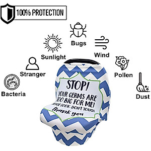 Nursing Cover for Baby Breastfeeding Stretchy Car Seat Canopy for Baby Girls/Boys, Multi-Purpose Soft Breathable Nursing Cover for Shopping Cart, High Chair, Stroller, Baby Shower Gifts(Blue)