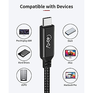 NIMASO [USB-IF Certified] Thunderbolt 4 Cable 3.3ft 40Gbps USB 4 Cable, USB C Display Cable with 8K Video and 100W Charging, Compatible with MacBook Pro, iMac, iPad, Thunderbolt 3 Cable, Hub,USB-C