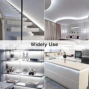 White LED Strip Light, CT Capetronix LED Light Strip White, Daylight Bright LED Tape Light, for Bedroom, Kitchen, Closet, Under Cabinet, Vanity Mirror, Indoor Only (Dimmer Included).
