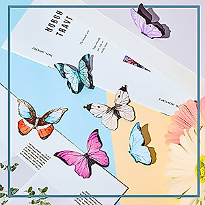 24 Pieces Butterfly Magnetic Bookmarks Magnet Page Markers Foldable Butterfly Page Clip Cute Book Marks for Kids, Students Reading, Office Stationery Supplies, Presents