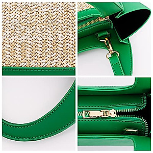 Naimo Straw Rattan Bag for Women Handwoven Crossbody Bag Top Handle Handbag Beach Shoulder Tote Summer Bucket Purse