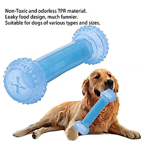 COSMICROWAVE Teether Cooling Chew Toy Teething Toy Freezable Dog Toys Dog Cooling Toys, Cooling Pet Teether Stick for Small Medium Dogs Fetch Food Relieve Dental Discomfort (Barbell Type)