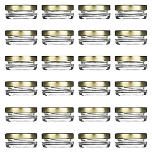 Caviar Line Small Mini Glass Jars With Tin Lids - 24 pack x 0.5 oz – All Purpose Empty Storage Jars