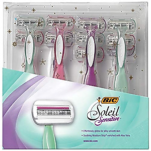 BIC Soleil Sensitive Women's 3-blade Disposable Razor Gift Set, 10Count