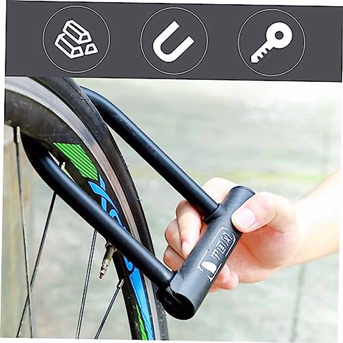 BESPORTBLE 3pcs u-Lock Heavy Duty Bike Lock U Lock Motorcycle Riding Gear Smart Motorcycle Helmet Disc Lock Small Bike Lock Bike Key Lock Mountain Bike Lock Shackle Intelligent Bicycle Lock