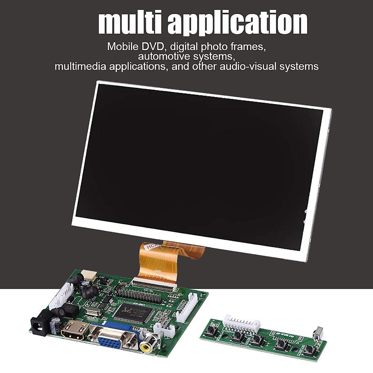 7 Inch Display Screen,HDMI 1024×600 USB isplay Screen + HDMI+VGA+2AV Driver Board Replacement for