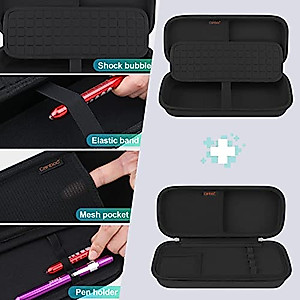 Canboc Stethoscope Case, Large Stethoscope Holder with ID Slot, Compatible with 3M Littmann Classic III, Lightweight II S.E., Cardiology IV Stethoscope, Mesh Bag fit Pen Light, Black+Black