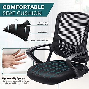 SMUG Drafting Chair Tall Office Chair, Standing Desk Chair Counter Height Office Chairs, Mid Back Mesh Office Drafting Chairs with Armrest, Height Adjustable Foot Ring, Black