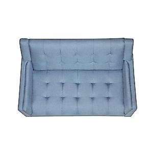 Christopher Knight Home Evelyn Mid Century Modern Fabric Arm Chair and Loveseat Set, Blue