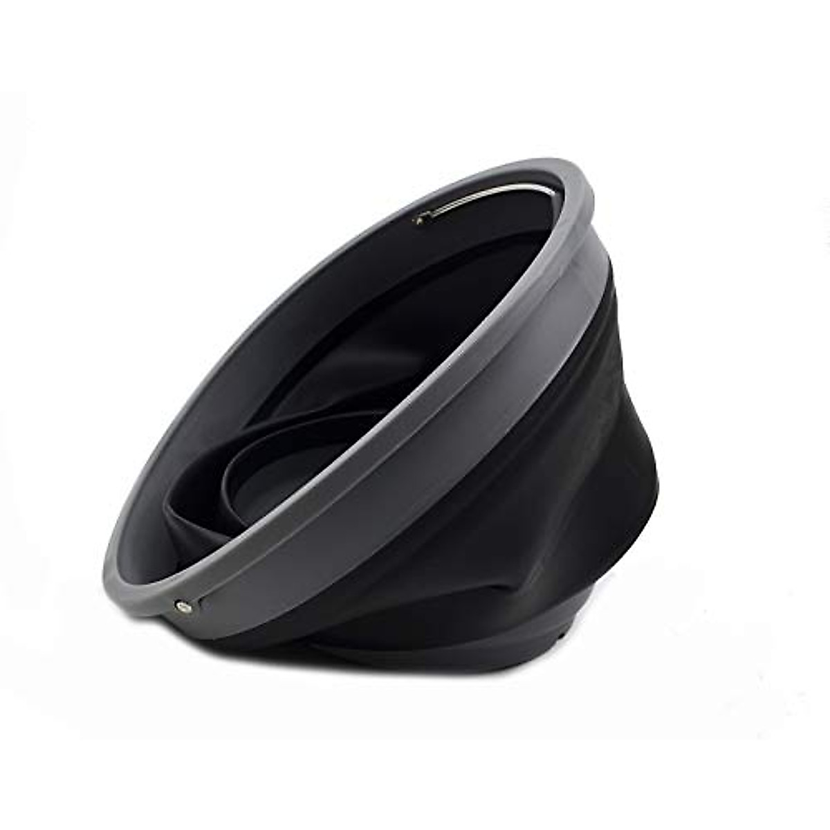 SAMMART 10L/2.6 Gallon Collapsible Plastic Bucket - Foldable Round Tub - Portable Fishing Water Pail - Space Saving Outdoor Waterpot, Size 31cm Dia (1, Grey/Black)