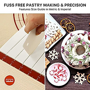 Silicone Baking Mat,26" x 16" Extra Thick Large Non Stick Sheet Mat with Measurement Non-slip Dough Rolling Mat,Reusable Food Grade Silicone Counter Mat for Making Cookies,Macarons,Bread and Pastry