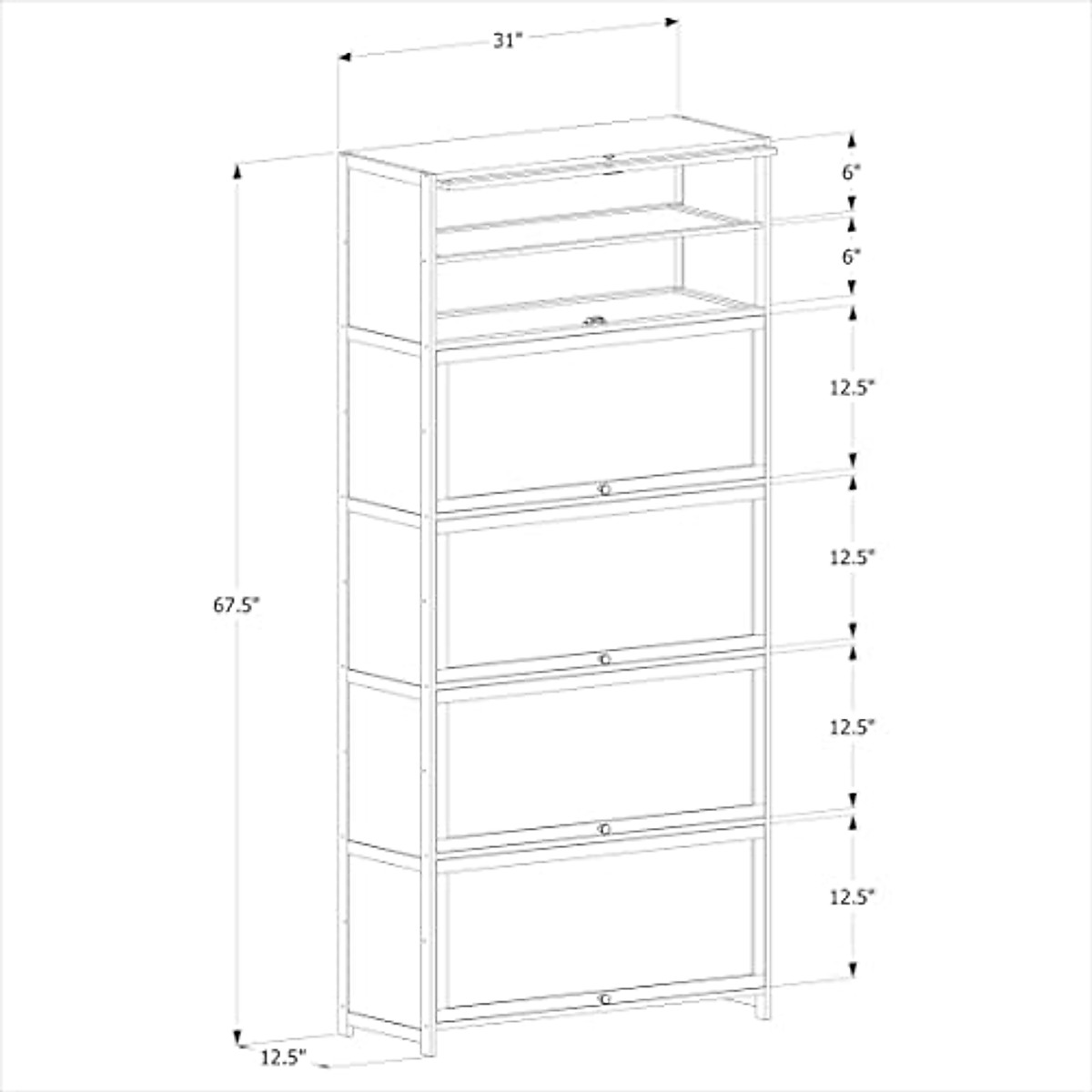 MoNiBloom Large Shoe Storage Cabinet with Doors, 10 Tier Bamboo Free Standing Shoes Shelf Organizer Stand for More Than 40 Pairs for Entryway, Hallway, Brown