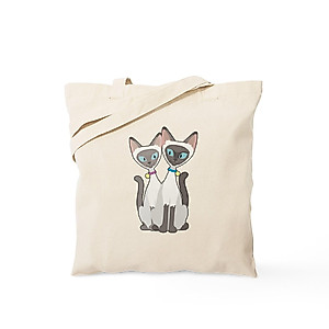 CafePress Siamese Cats Tote Bag Natural Canvas Tote Bag, Reusable Shopping Bag