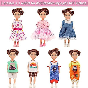 ENOCHT for Chelsea Doll Clothes 6 Swimsuits 3 Dresses 3 Outfits 3 Shoes with 2 Glasses 2 Hat 1 Swimming Ring 6 Accessories for Chelsea 5.3 Inch Doll Summer Playset