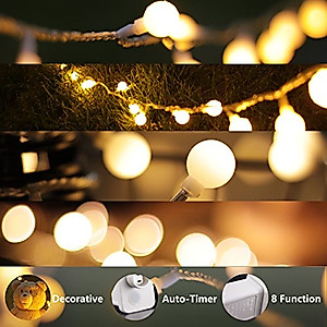 LED Globe String Lights, 100 LED Warm White Globe String Lights Plug in, Waterproof Globe Lights for Indoor and Outdoor, Ideal for Home, Wedding Party, Christmas, Balcony, 49ft Extendable Globe String