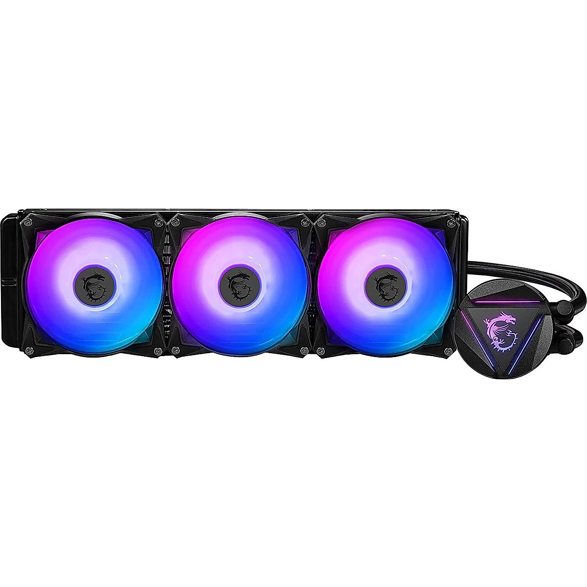 MSI MAG Series CORELIQUID 360R, aRGB CPU Liquid Cooler (AIO): Rotatable Blockhead Design, 360mm Radiator, Triple 120mm aRGB PWM Fans