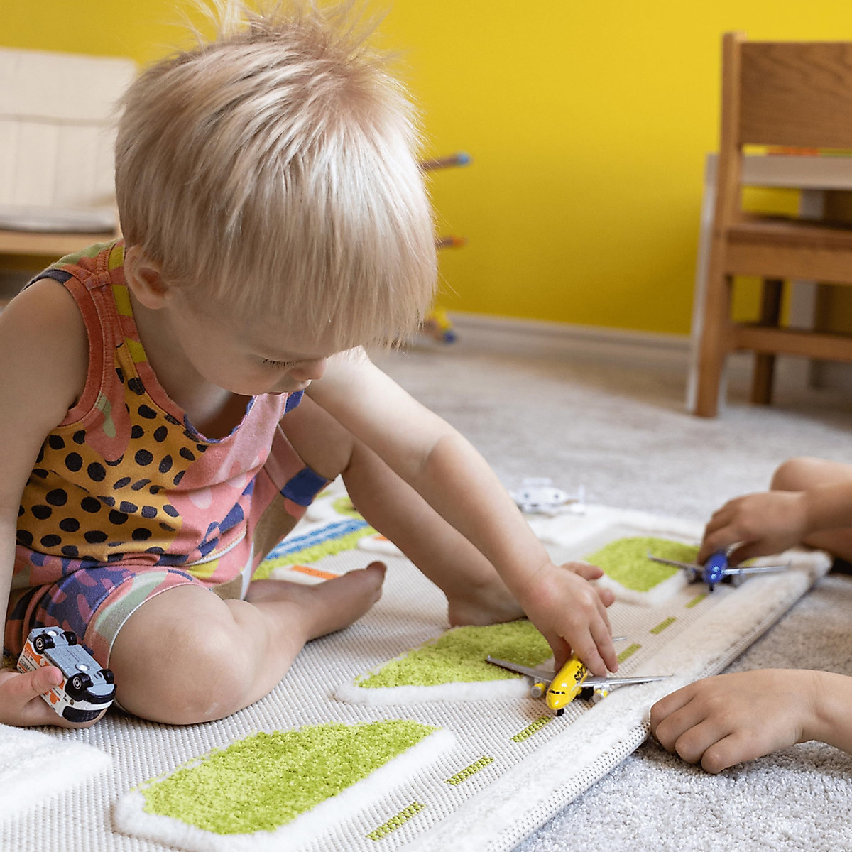 IVI 3D Play Carpets Mini City 59" L x 39" W Educational Toddler Car Mat Rug for Bedroom, Kids Den, or Playroom