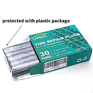 LOGOL Tire Plugs Heavy Duty (4", 30pcs).Tire Repair Strings for Puncture Repair are Suitable for Tubeless Tires Car, Light Truck, Motorcycle, ATV, UTV. etc.…