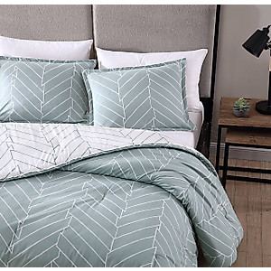City Scene Ceres Collection Duvet Cover Set-100% Cotton, Reversible & Ideal for All Seasons, Softens with Each Wash, King, Mint