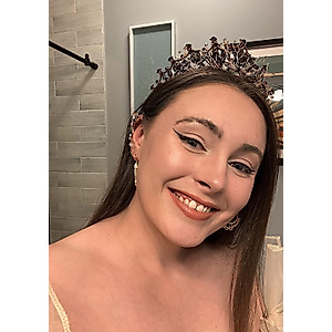 Baroque Black Queen Crowns for Women, Rhinestone Wedding Crowns and Tiaras Crystal Princess Crown Tiaras for Prom Birthday Party Valentines Costume