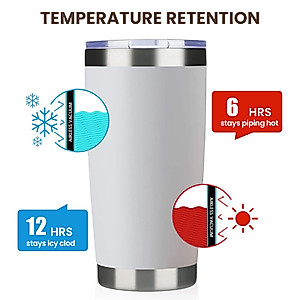 MEWAY 20oz Tumbler 4 Pack Double Wall Vacuum Insulated Travel Mug Bulk, Mix Color Stainless Steel Tumblers with Lid and Straw, Durable Powder Coated Coffee Cups for Cold & Hot Drinks（Mix Color, 4