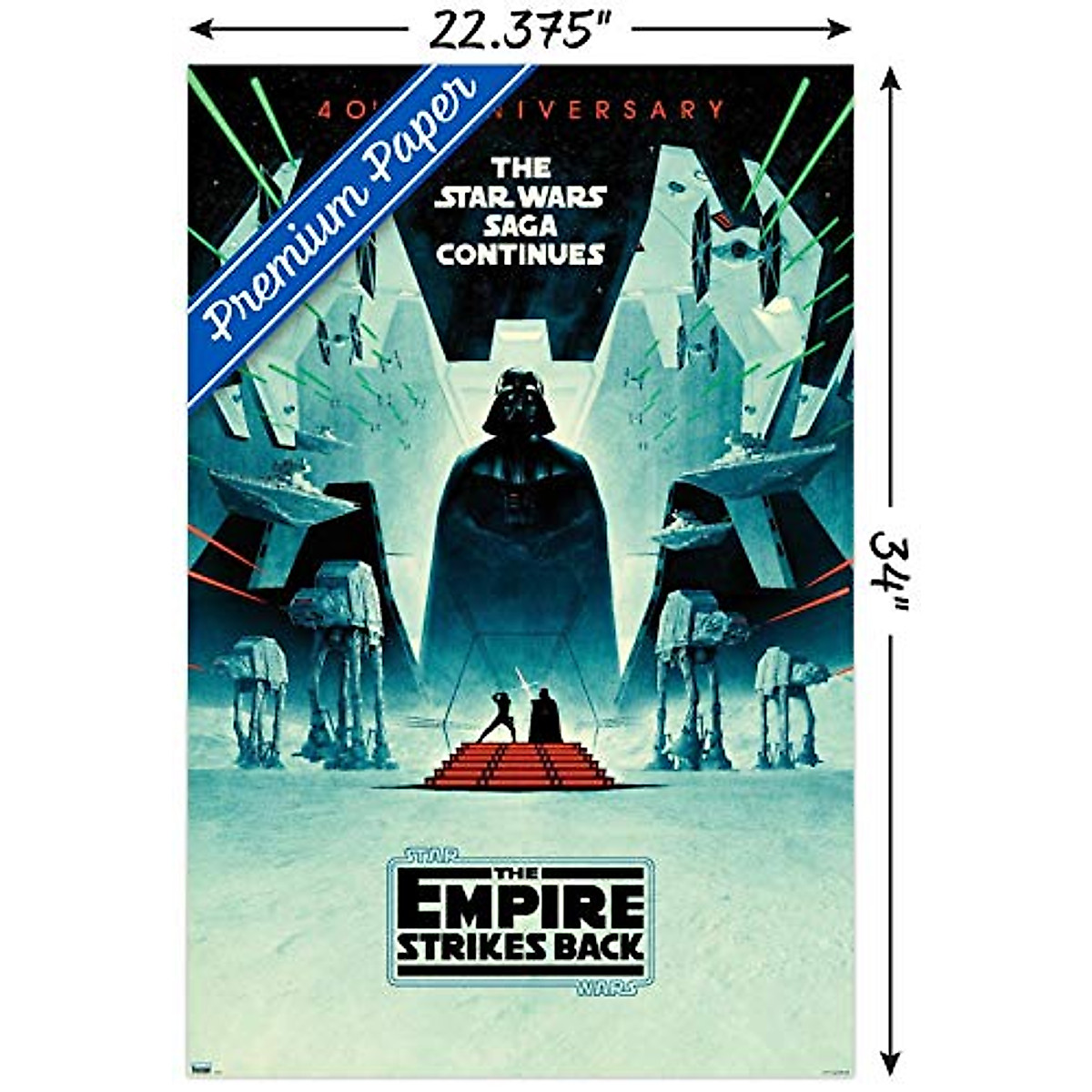 Trends International Star Wars: The Empire Strikes Back - 40Th Anniversary Wall Poster, 22.375" x 34", Premium Unframed Version