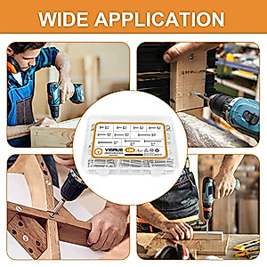 VIGRUE 120pcs Furniture Screws M6 x 10/12/15/20/25/30/40/45/50/55mm Elegant Design Furniture Connecting 304 Stainless Steel, Full Thread, Bright Finish, Machine Thread